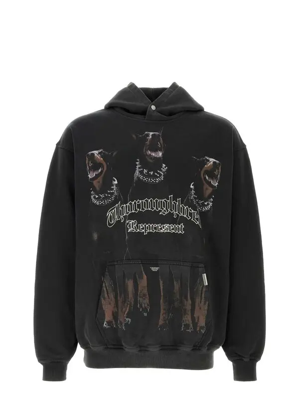 REPRESENT Cotton Thoroughbred Graphic Hoodie - Grey