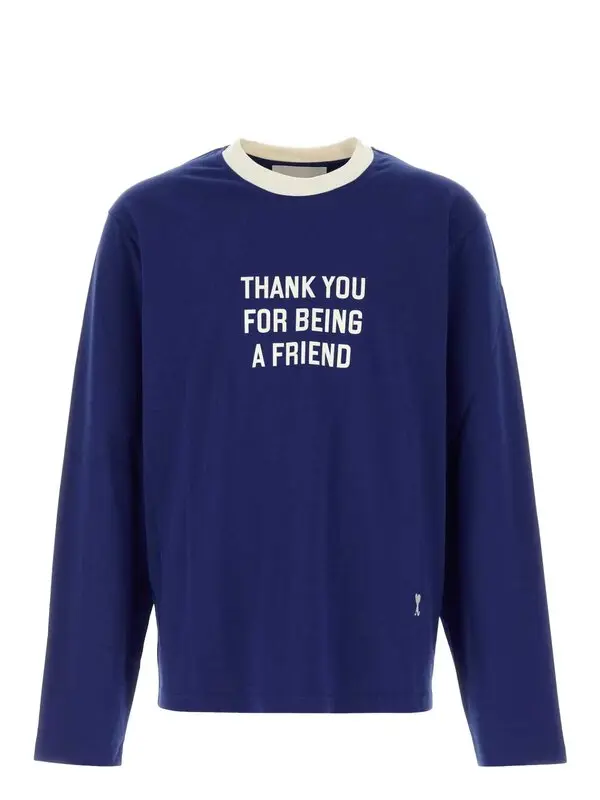 AMI Paris Cotton T-shirt - Blue