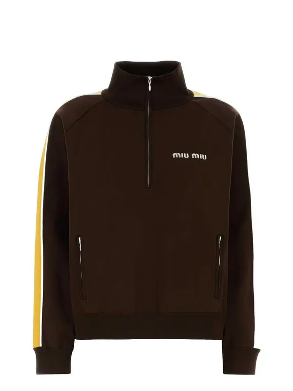 Miu Miu Tech Fabric Sweatshirt - Brown