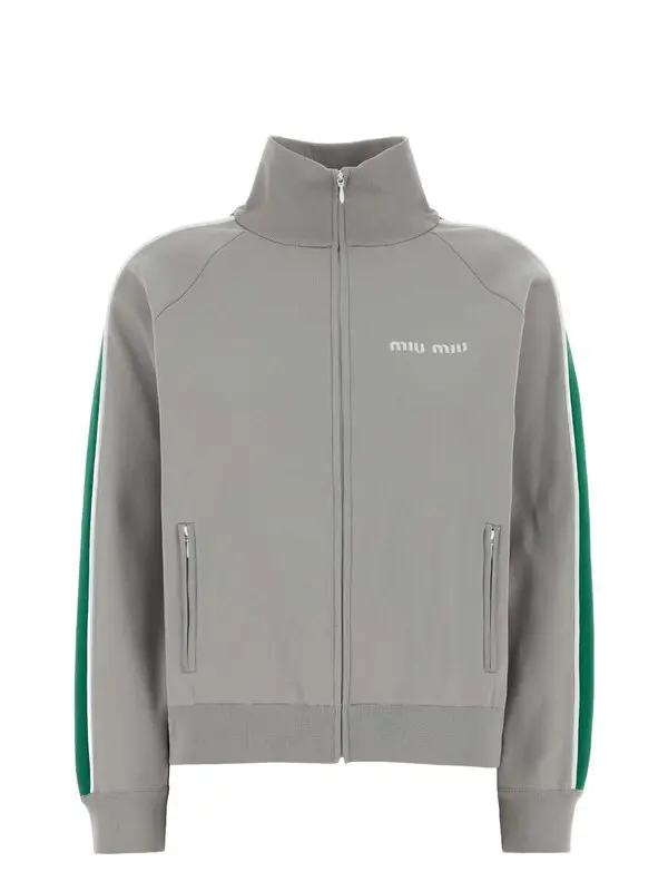 Miu Miu Tech Fabric Track Jacket - Grey