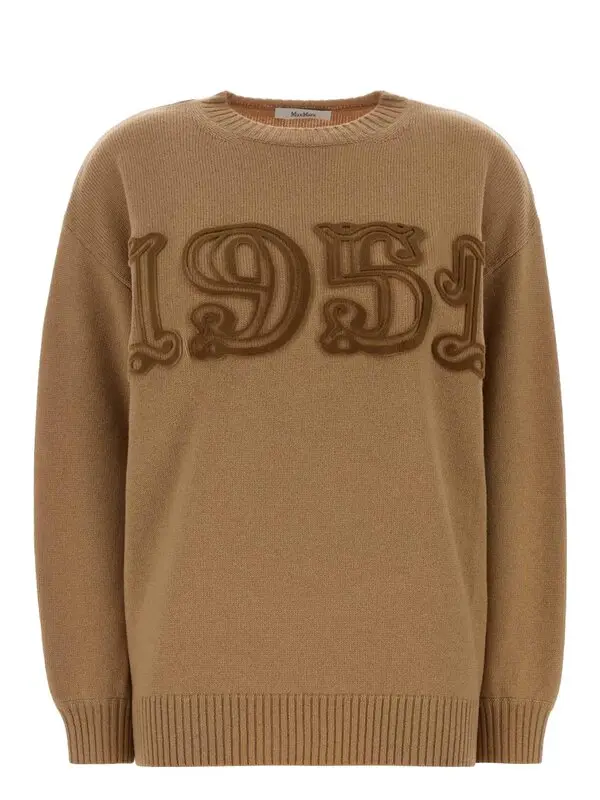 Max Mara Wool-cashmere Blend Sweater With Appliqué Detailing - Camel