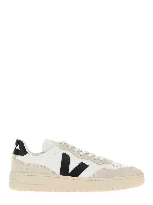 VEJA V-90 Leather And Suede Sneakers - Multicoloured