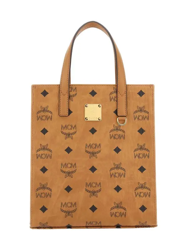 Mcm Monogram Canvas Shopper Handbag - Printed