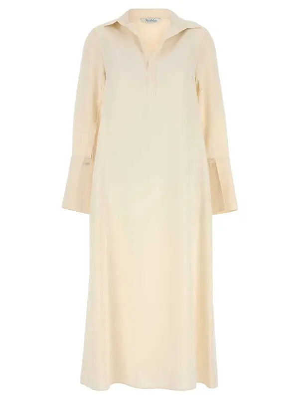 Max Mara Stretch Silk Ossola Dress - Yellow