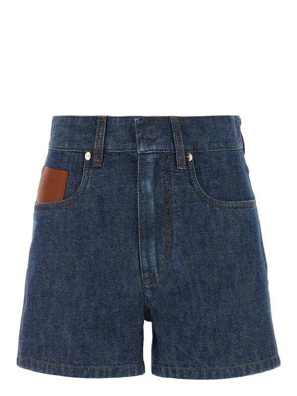 Fendi Classic Denim Shorts - Blue