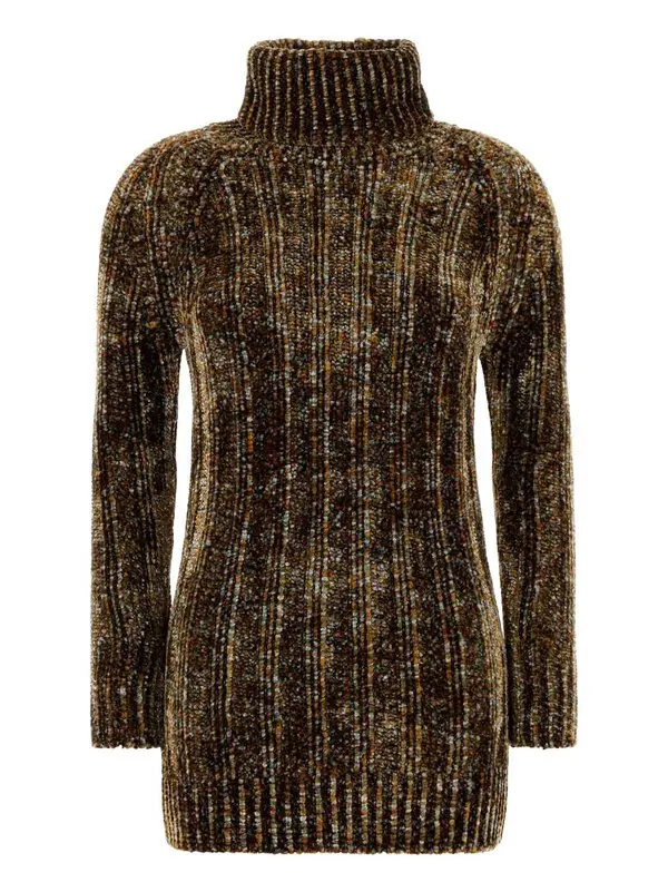 Dries Van Noten Viscose Chenille Sweater Dress - Multicoloured