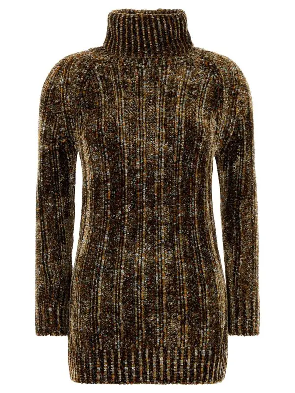 Dries Van Noten Viscose Chenille Sweater Dress - Multicoloured
