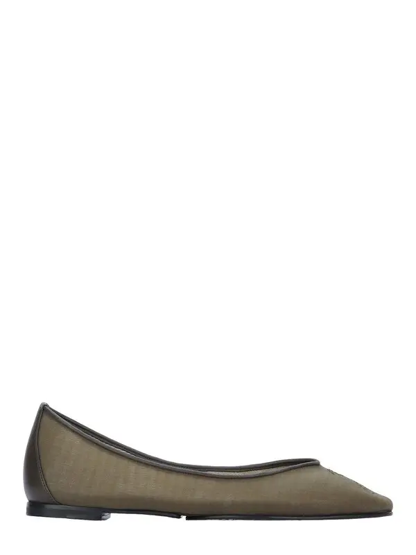 Jacquemus Oval-toe Ballerina Flats - Khaki