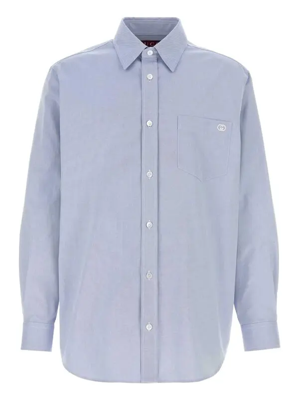 Gucci Cotton Oxford Shirt - Light Blue
