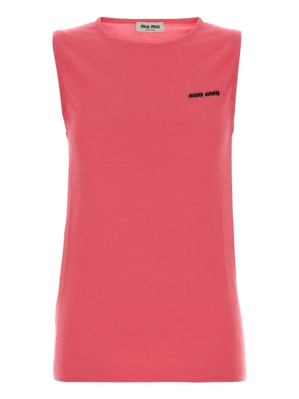 Miu Miu Cashmere Blend Knit Vest - Pink