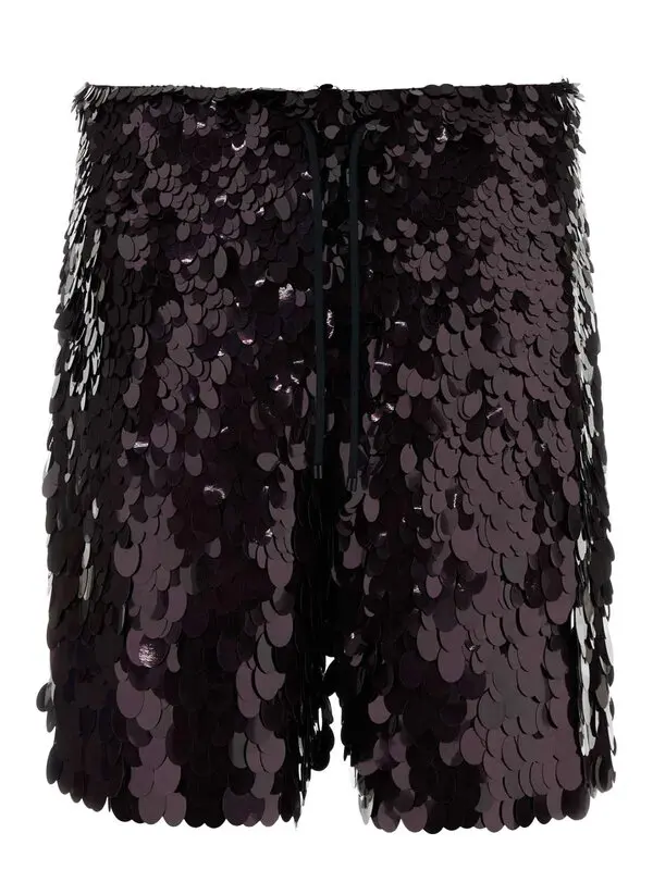 Dries Van Noten Embellished Crepe Bermuda Shorts - Purple