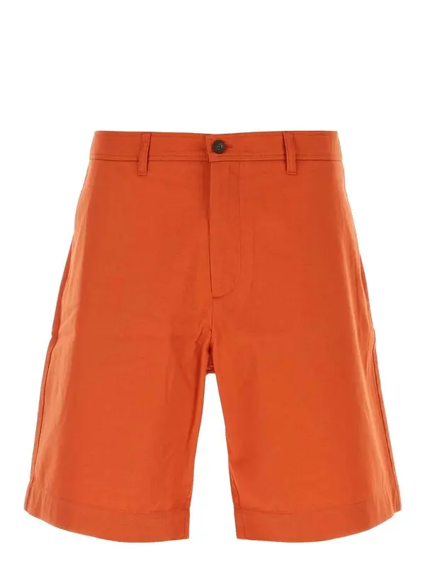 Maison Kitsuné Tailored Cotton Bermuda Shorts - Orange