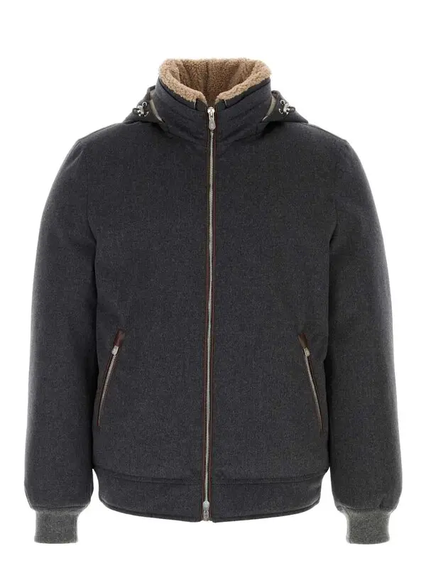 Brunello Cucinelli Wool Padded Jacket - Grey