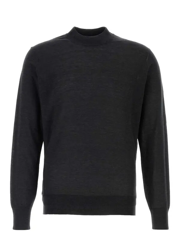 Brunello Cucinelli Slate Silk-blend Knit Sweater - Black