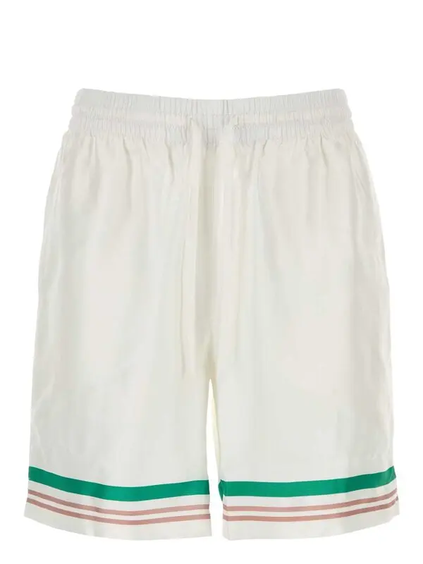 Casablanca Satin Bermuda Shorts - White