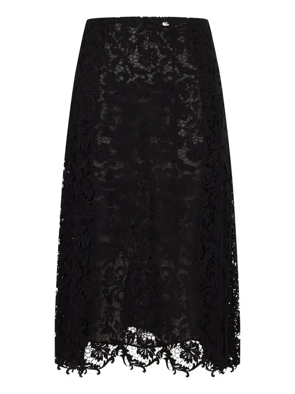 Fendi Macramé Lace Skirt - Black