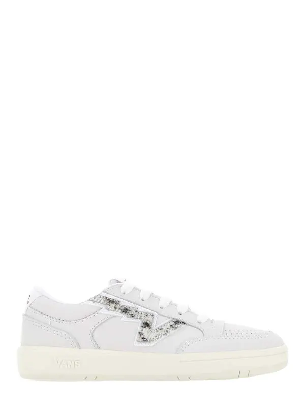 VANS Lowland Suede Sneaker With Snake Print Detail - White