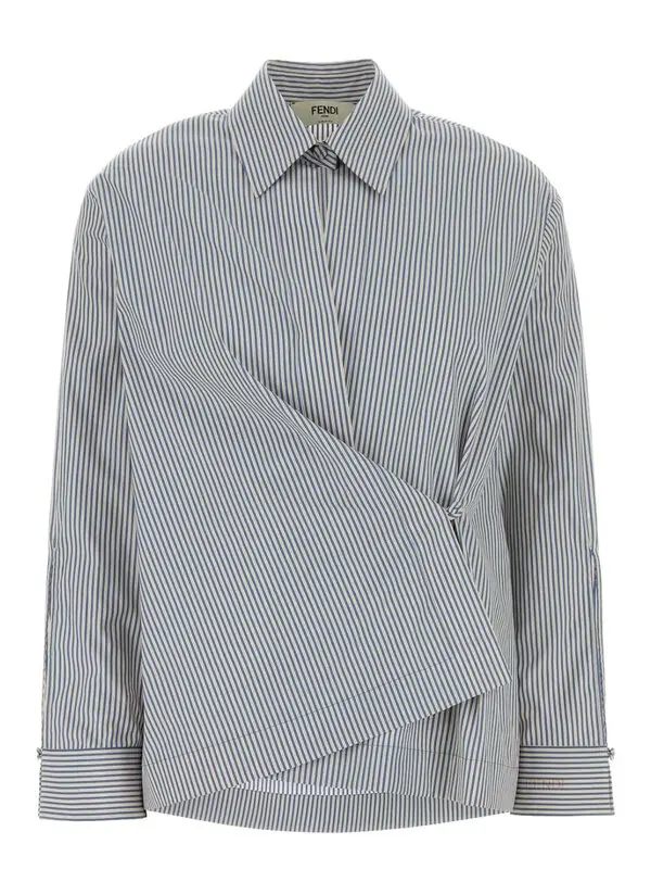Fendi Striped Cotton Poplin Shirt - Stripped