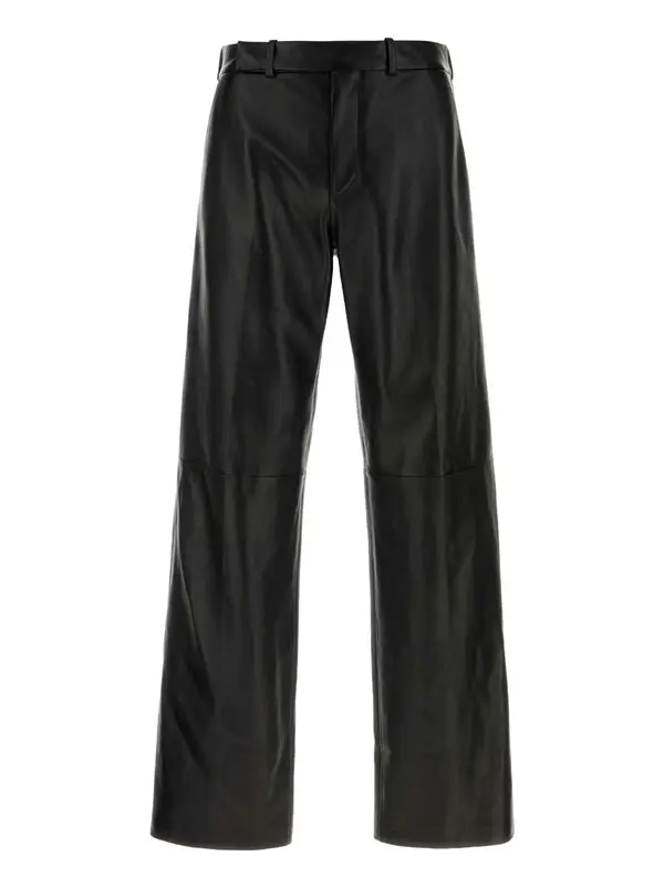 Fendi Nappa Leather Tailored Trousers - Black