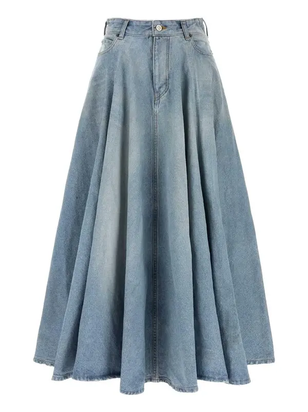 Balenciaga Denim Maxi Skirt - Light Blue