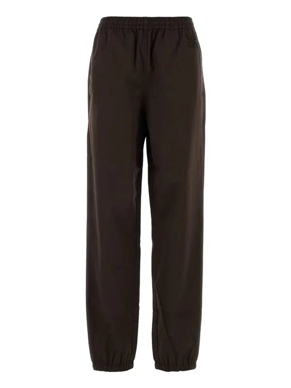 Miu Miu Chocolate Twill Relaxed Fit Joggers - Brown