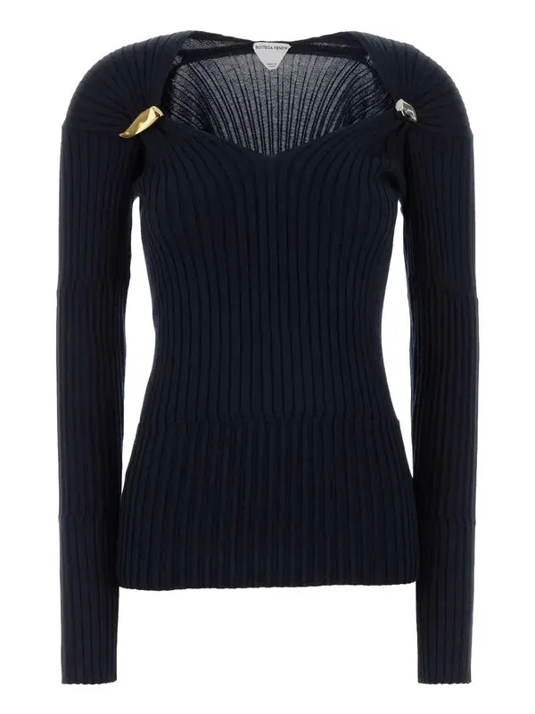 Bottega Veneta Ribbed Cashmere-blend Top - Blue