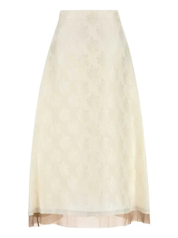 Fendi Silk Blend Skirt - White