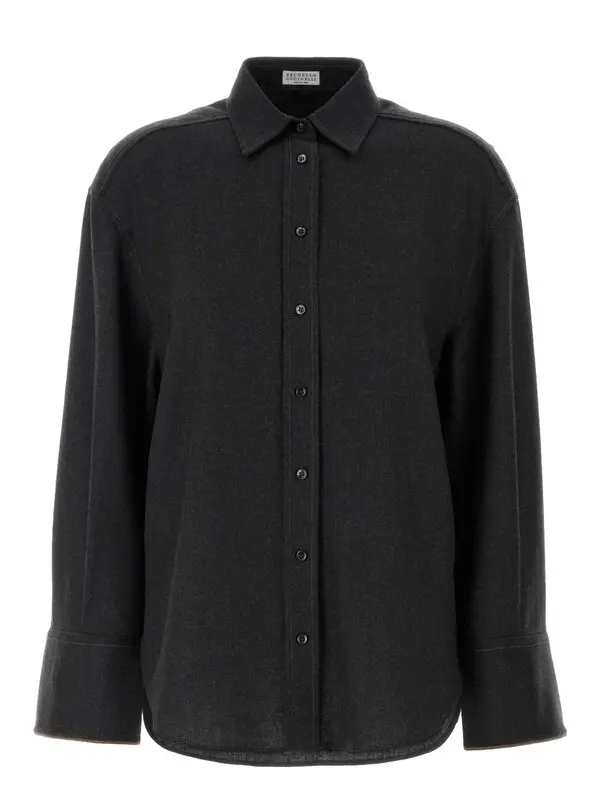 Brunello Cucinelli 100% Virgin Wool Shirt - Grey