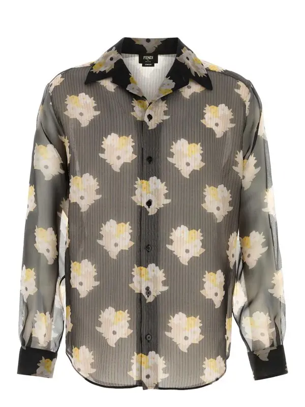 Fendi Printed Light Knit Silk Shirt For - Floral