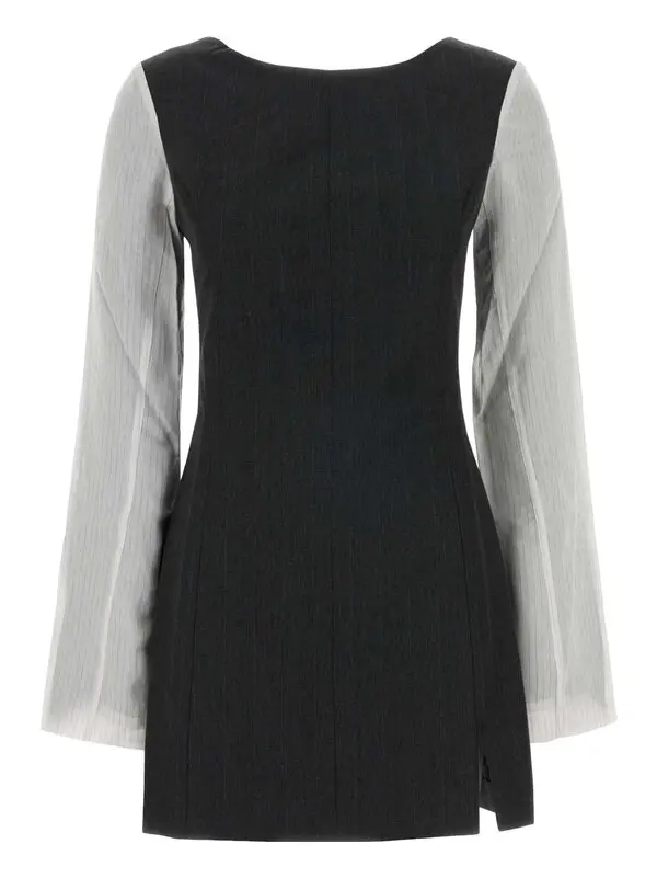 Our Legacy Embroidered Twill Mini Dress - Checked