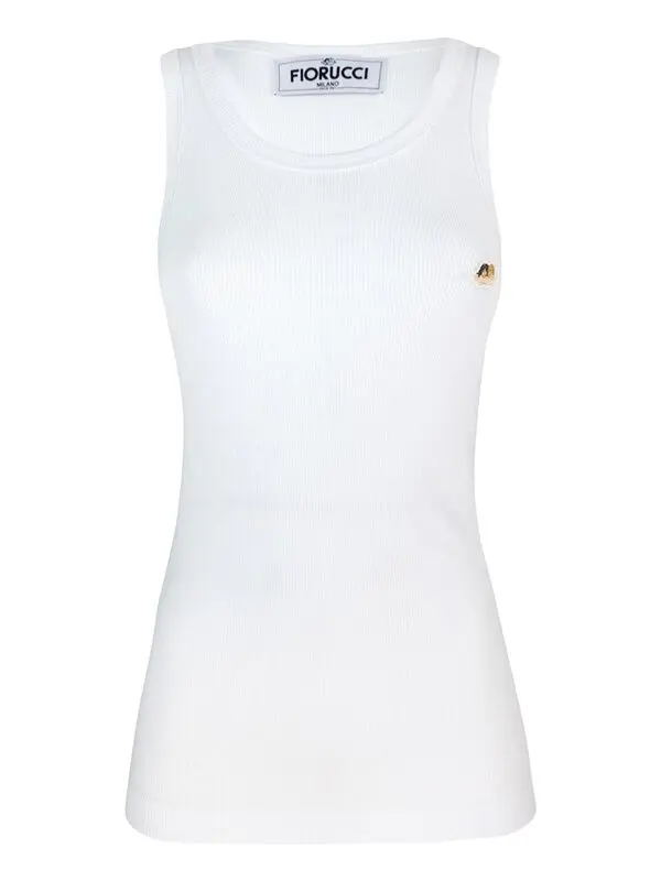 Fiorucci Ribbed Fitted Tank Top - White