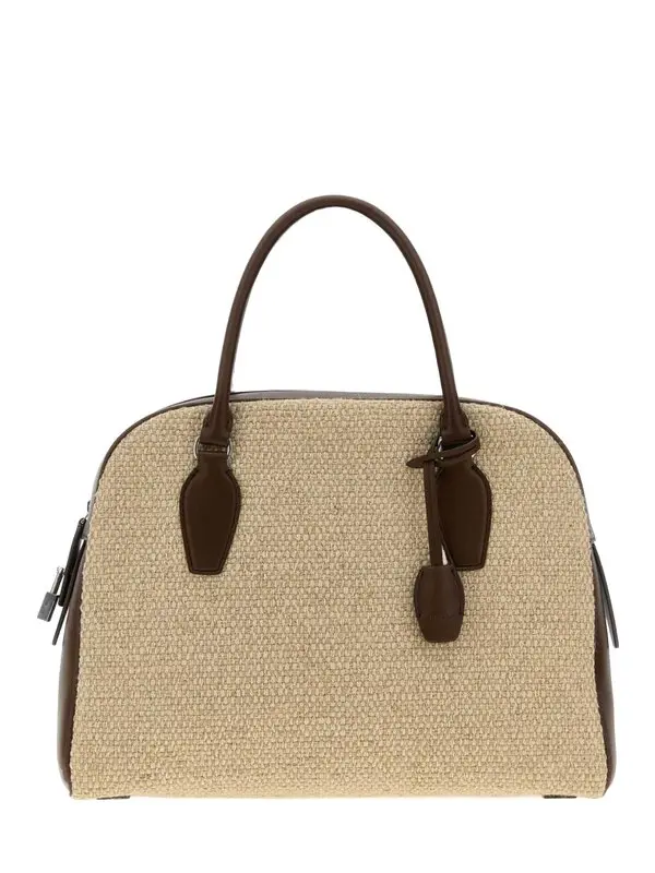 THE ROW India Canvas And Leather Handbag - Multicoloured