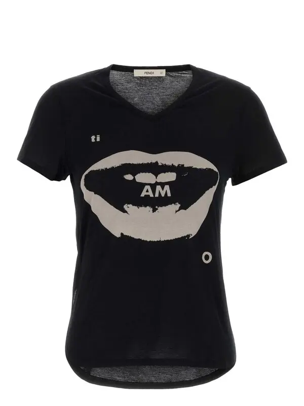 Fendi Cotton T-shirt For - Black