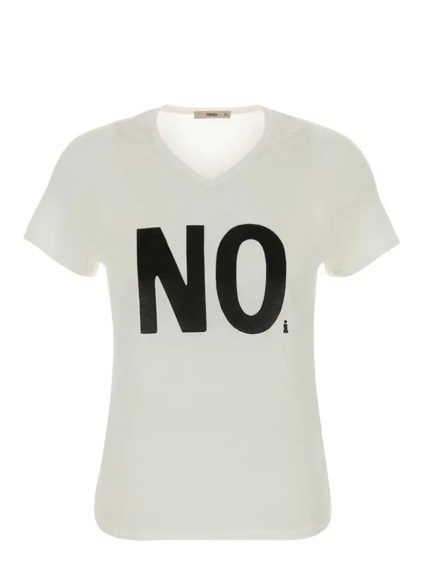 Fendi Cotton T-shirt With Graphic Print - White