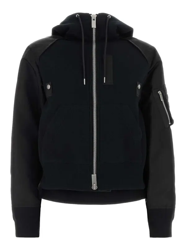 Sacai Two-tone Cotton And Nylon Bomber Jacket - Multicoloured