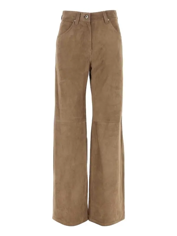 Brunello Cucinelli Straight-leg Suede Pants - Camel
