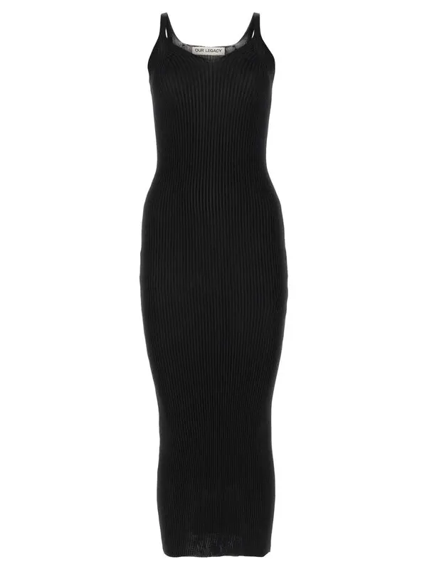 Our Legacy Ribbed Maxi Dress - Black
