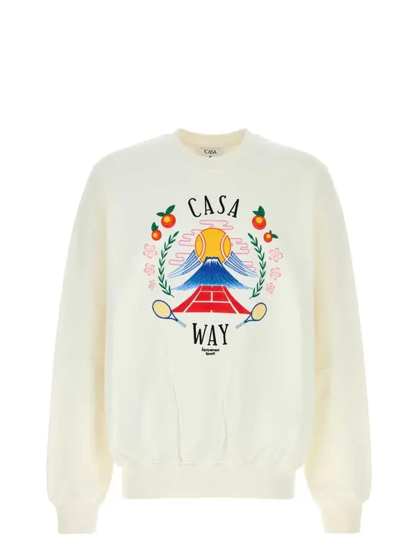 Casablanca Casual Organic Cotton Sweatshirt For - White