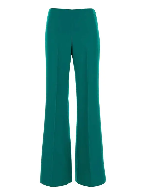 Fendi Textured 100% Virgin Wool Wide Leg Trousers - Light Blue