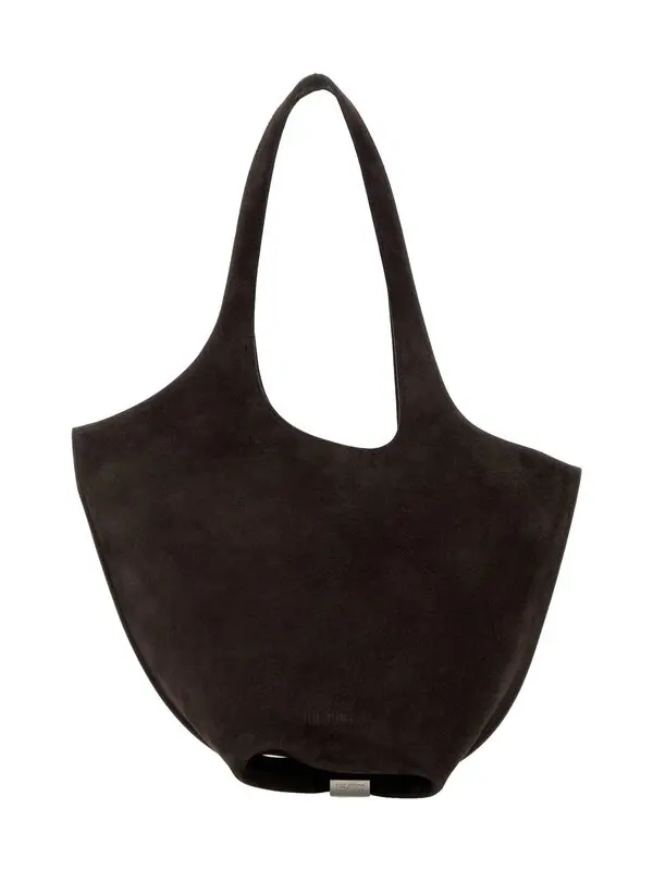 Attico The Scoop Medium Suede Shoulder Bag - Brown