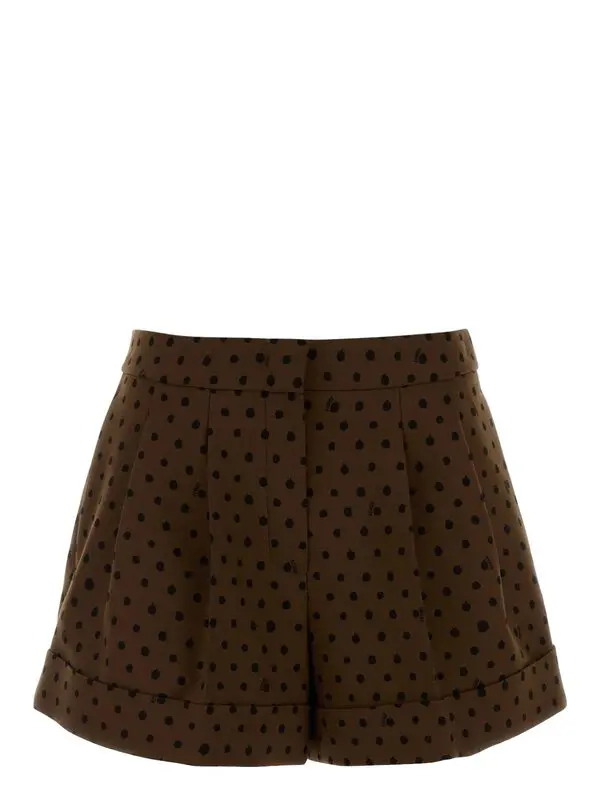 Fendi Polka Dot Stretch Wool-blend Shorts - Printed