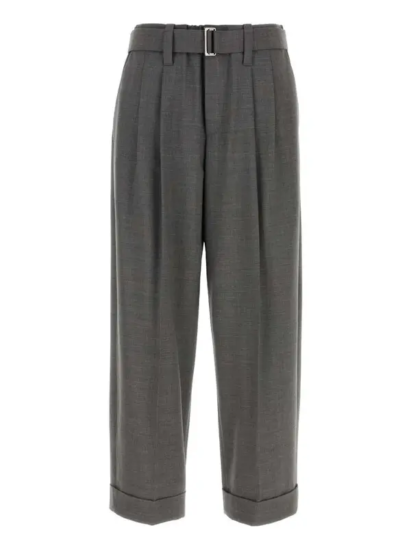 Brunello Cucinelli Stretch Wool Blend Tailored Pants - Grey