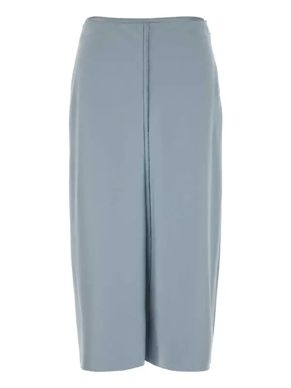 AMI Paris Stretch Satin Skirt - Light Blue