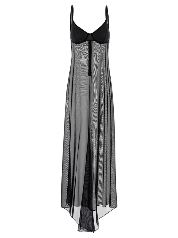 Balenciaga Stretch Tulle Maxi Dress - Black