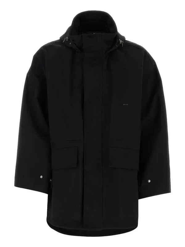 WOOYOUNGMI Nylon Windbreaker Jacket - Black