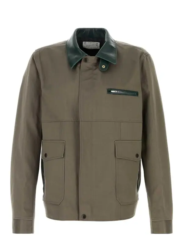 Sacai Cotton Jacket With Distressed Finish - Brown
