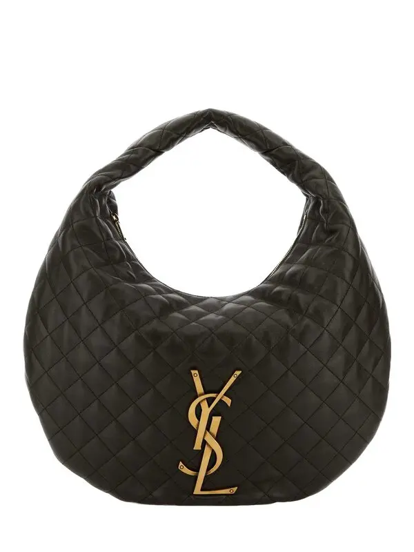 Saint Laurent Nappa Leather Icare Shoulder Handbag, 30cm X 20.5cm X 12cm With Gold-tone Hardware - Brown