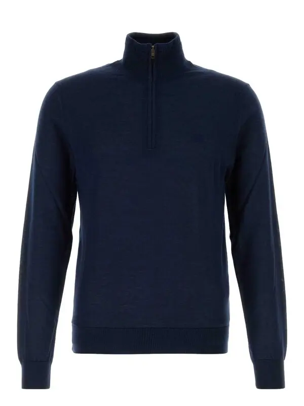 Etro Wool & Silk Blend Quarter Zip Sweater - Blue