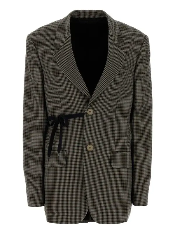 Balenciaga Embroidered Lyocell Blazer - Checked