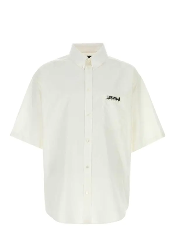 Balenciaga Poplin Oversize Shirt - White